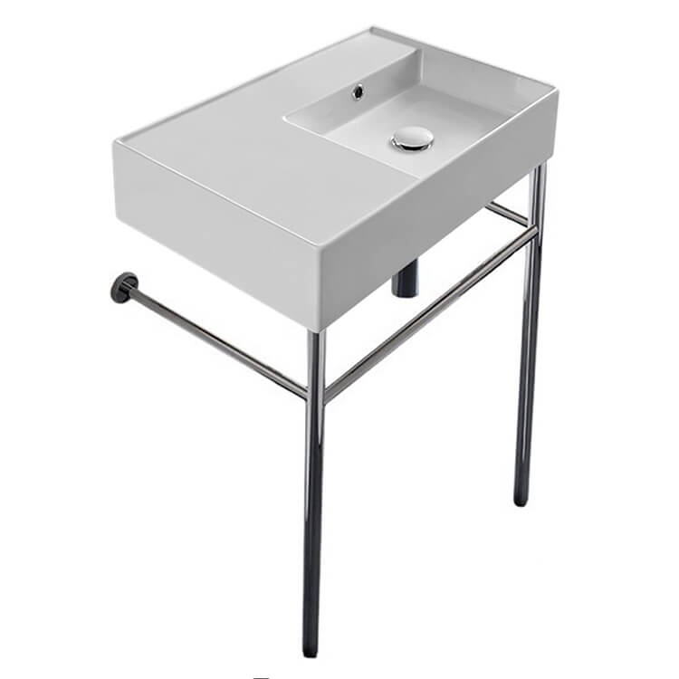 Scarabeo 5117-CON-No Hole Console Bathroom Sink, Teorema 2 | Nameek's
